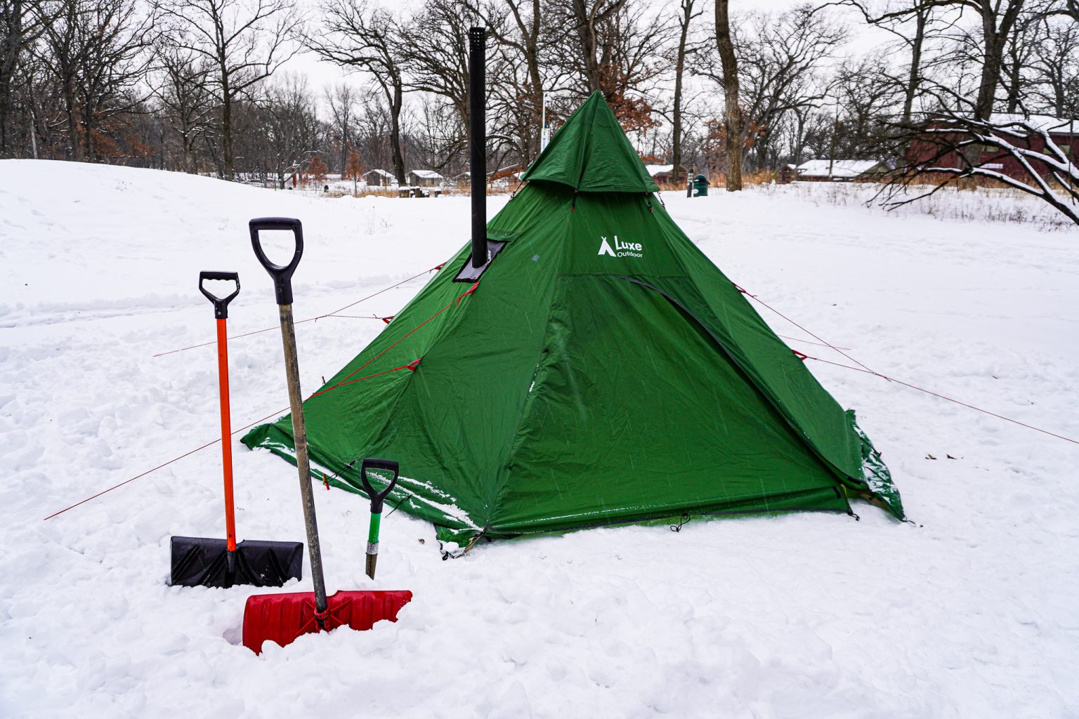 Hot Tent Camping in Snow Storm - Adventures in Jennyland